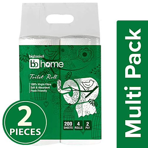 Buy BB Home Toilet Roll - 2 Ply, 100% Virgin Pulp Paper, Pack Of 4 ...