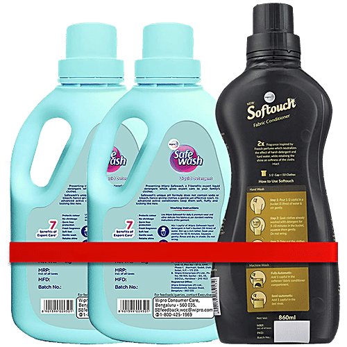 Buy Safewash Safewash Liquid Detergent 1kg (B1G1) + Softouch 2X Fabric ...