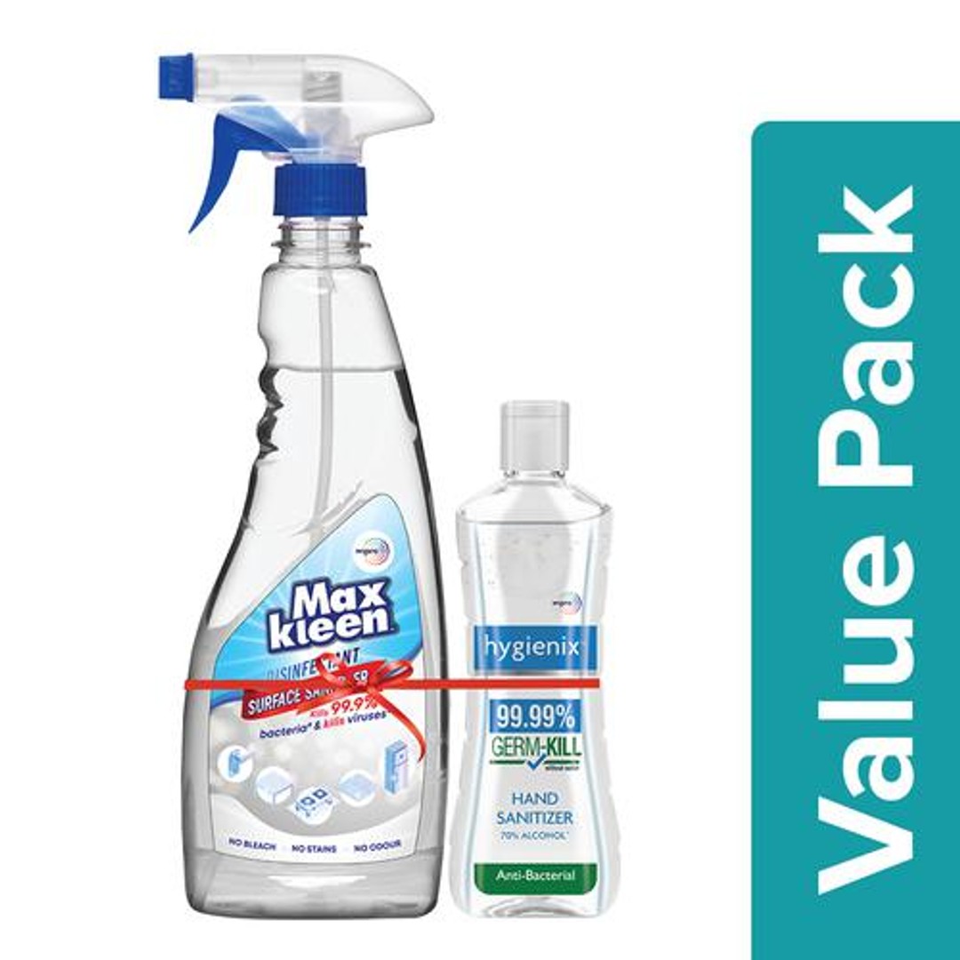 Buy Maxkleen Disinfectant Surface Sanitizer 500ml + Anti-Bacterial Hand ...