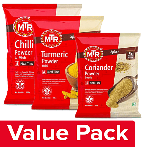 Buy MTR Chilli Powder Stemless 200 g + Turmeric Powder 200 g ...