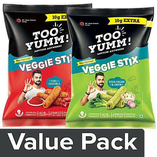 Buy Too Yumm! Veggie Stix - Chilli Chataka + Sour Cream & Onion (65 g ...