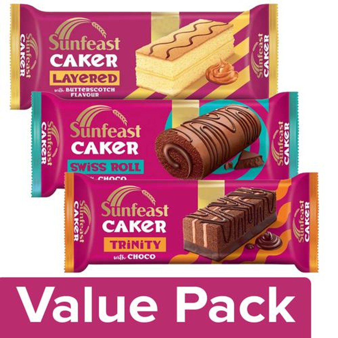 Buy Sunfeast Caker Butterscotch 25g + Swiss Roll Chocolate 29g ...
