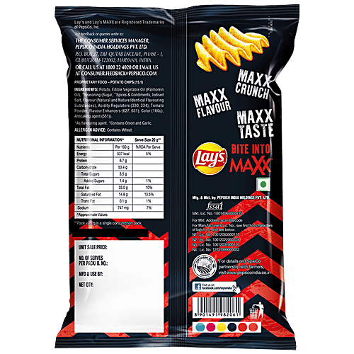 Buy Lays Maxx Macho Chilli Online at Best Price of Rs 54 - bigbasket