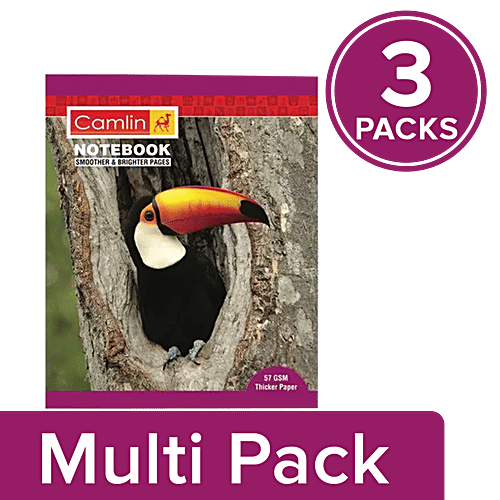 Buy Camlin Small Soft Cover Four Lines Design Notebook - 164 Pages ...