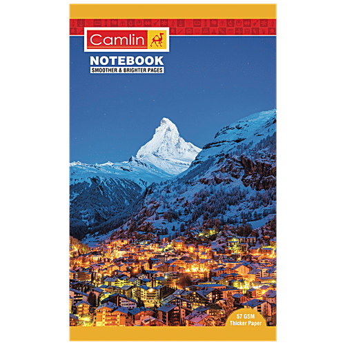 Buy Camlin Long Soft Cover Single Line Design Notebook - 120 Pages ...