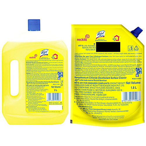 Buy Lizol Disinfectant Surface & Floor Cleaner Liquid - Combo Citrus ...