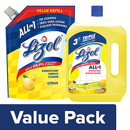 Buy Lizol Disinfectant Surface & Floor Cleaner Liquid - Combo Citrus ...