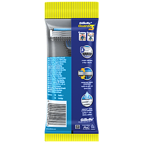 Buy Gillette Guard 3 Shaving Razor - Handle + Cartridge 1 Pc + Guard 3 ...