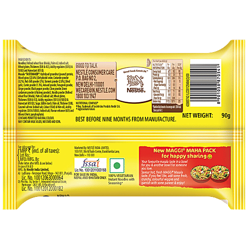 Buy MAGGI Maha 2-Minute Masala Noodles - Happy Share Pack, 90g, Pack Of ...