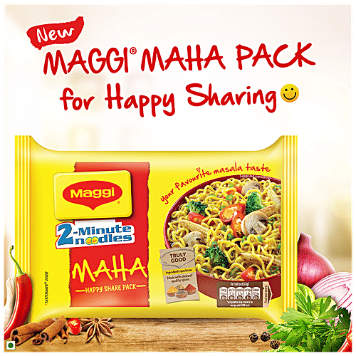 Buy MAGGI Maha 2-Minute Masala Noodles - Happy Share Pack, 90g, Pack Of ...