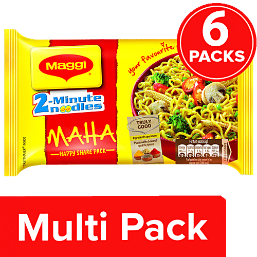 Buy MAGGI Maha 2-Minute Masala Noodles - Happy Share Pack, 90g, Pack Of ...