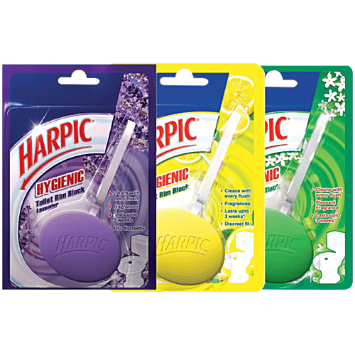 Buy Harpic Hygienic Toilet Cleaner Rim Block, Lavender 26 g + Jasmine ...