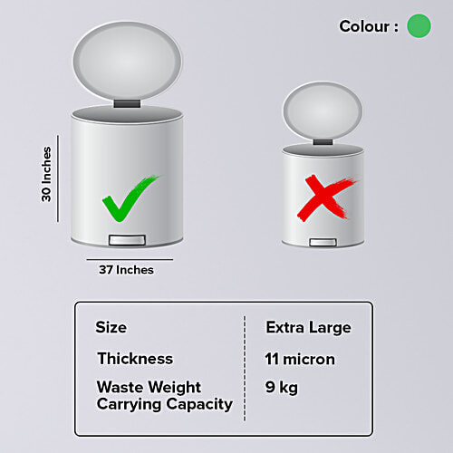 Buy BB Home Oxo-Biodegradable Garbage bag-Xtra Large Green (30x37 ...