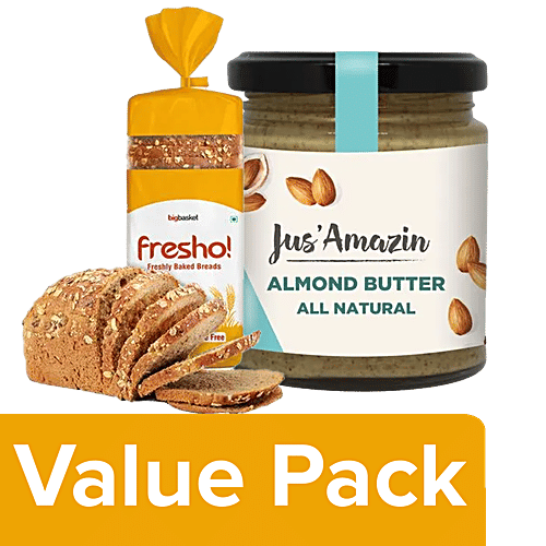 Buy bb Combo Fresho Multigrain Bread 400 g + Jus Amazin Almond Butter ...