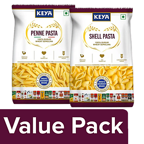Buy Keya Penne Pasta, 400 g + Shell Pasta, 400 g Online at Best Price ...