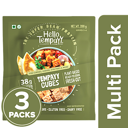 Buy Hello Tempayy Soyabean Tempeh Cubes - Natural, Pack Of 3 Online at ...