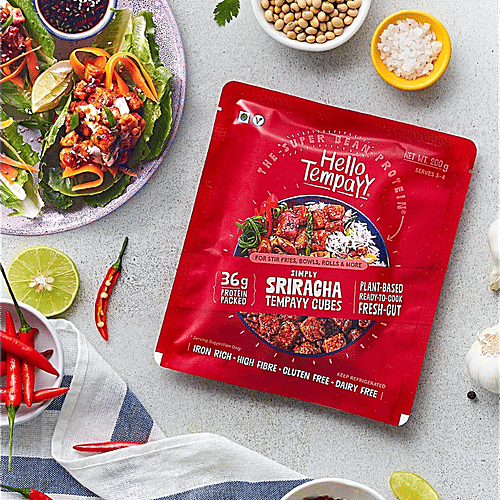 Buy Hello Tempayy Soyabean Tempeh Cubes - Simply Sriracha, Pack Of 2 ...