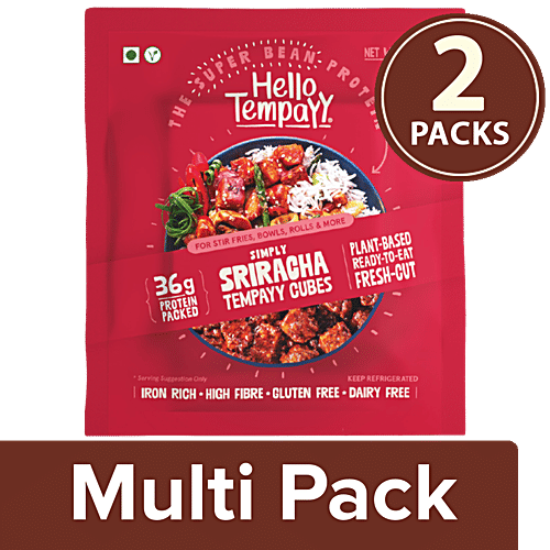 Buy Hello Tempayy Soyabean Tempeh Cubes - Simply Sriracha, Pack Of 2 ...