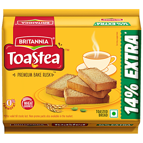 Buy Britannia Toastea Premium Bake Rusk With Goodness Of Elaichi, Sooji ...