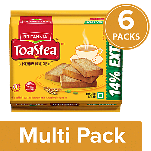 Buy Britannia Toastea Premium Bake Rusk With Goodness Of Elaichi, Sooji ...