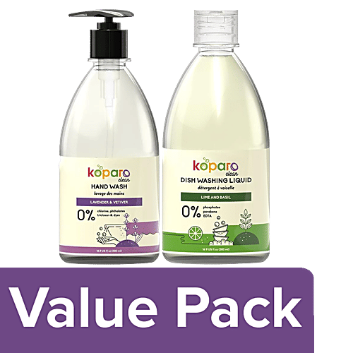 Buy Koparo Clean Natural Handwash Lavender & Vetiver+Dishwashing Liquid ...