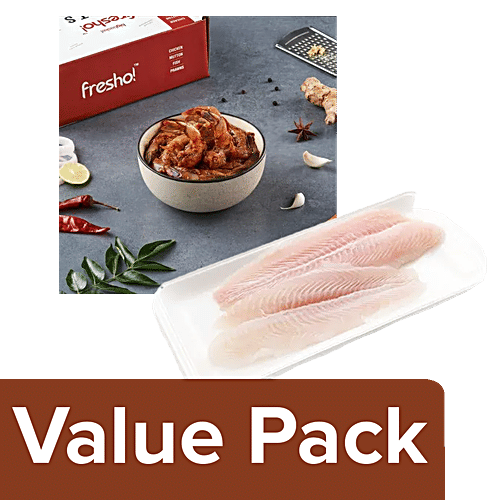 Buy fresho! Basa Fillet 950g + Malabar Prawns 250g Online at Best Price ...