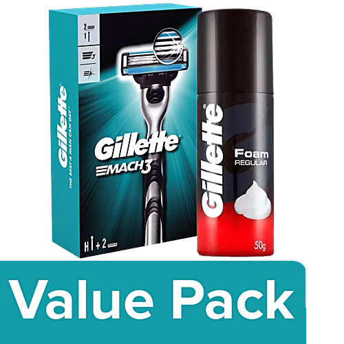 Buy Gillette Mach 3 Bladed Shaving Razor & Handle, 3 pcs + Pre Shave ...