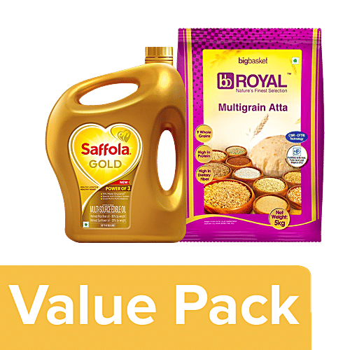 Buy Saffola Saffola Gold - Refined Cooking Oil 3 L Jar + BB Royal Atta ...