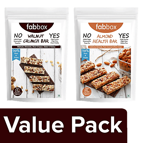 Buy Fabbox Health Bar - Walnut, Rich In Fibre 60 g + Loaded With ...