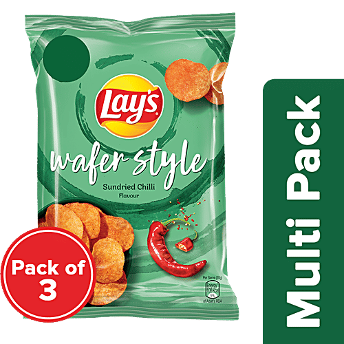 Buy Lays Potato Chips Wafer Style - Sundried Chilli Flavour Online at ...