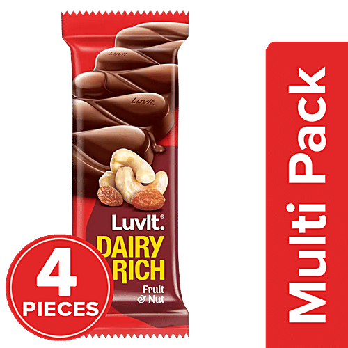 Buy LuvIt Dairy Rich Chocolate Bar - Fruit & Nut Online at Best Price ...