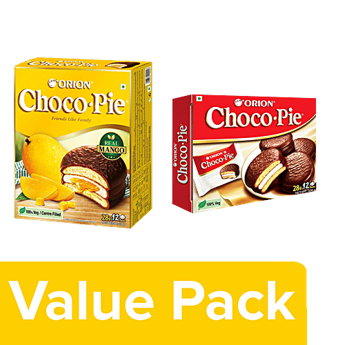 Buy Orion Choco Pie 12pc + Mango Choco Pie 12pc Online at Best Price of ...