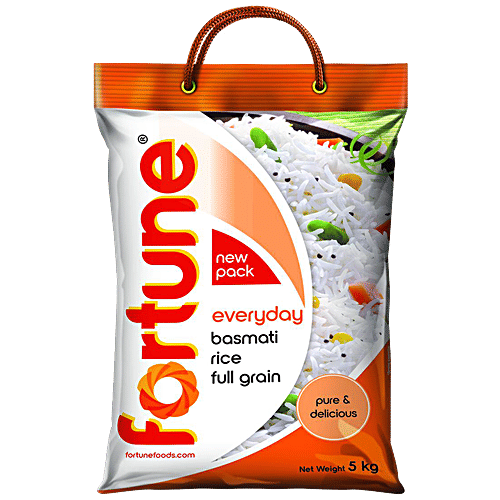 Buy Fortune Fortune Everyday Basmati Rice 5 kg + Rice Bran Oil 2x1 L ...