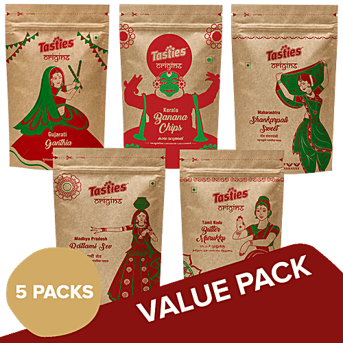 Buy Tasties Origins Indian Snack Box - Authentic & Traditional Style ...
