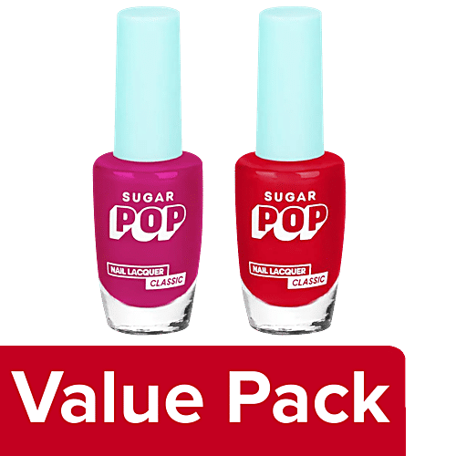 Buy SUGAR POP Nail Lacquer Combo - Call Me Hot 10 ml + 18 Red Rum 10 ml ...