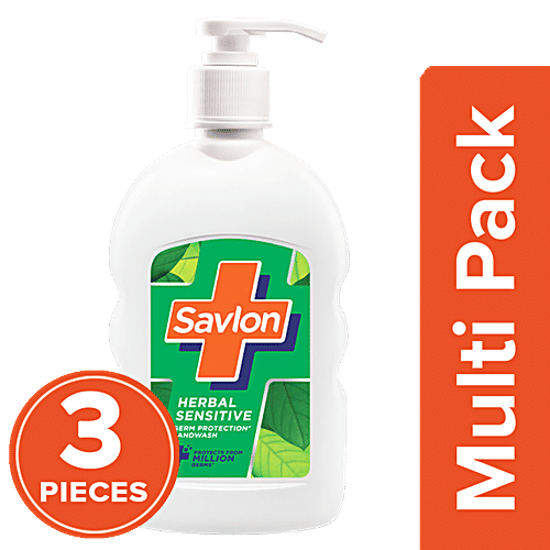 Buy Savlon Herbal Sensitive Germ Protection Handwash - Prevent Germs ...