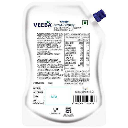 Buy Veeba Cheesy Spread & Dressing 450 g + Tomato Ketchup - Chef's ...