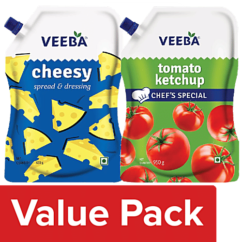 Buy VEEBA Cheesy Spread & Dressing 450 g + Tomato Ketchup - Chef's ...