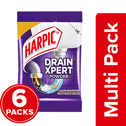 Buy Harpic Drain Xpert Drain Cleaning Powder - For Washbasins, Sinks ...
