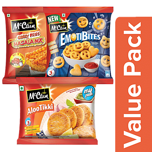 Buy McCain Aloo-Tikki-Mazedaar-Masala,Crazy-Fries-Mix,Emotibites-Crispy ...