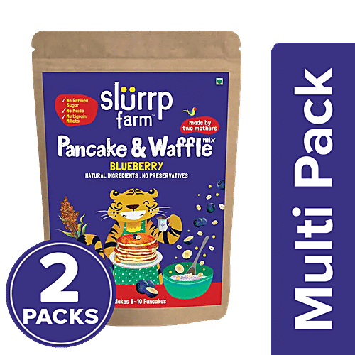 Buy Slurrp Farm Millet Pancake & Waffle Mix - Blueberry & Supergrains ...