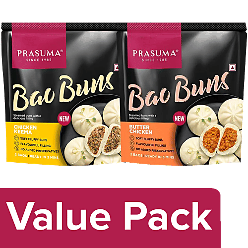 Buy Prasuma Bao Buns - Chicken Keema 100 g (2 pcs) + Bao Buns - Butter ...