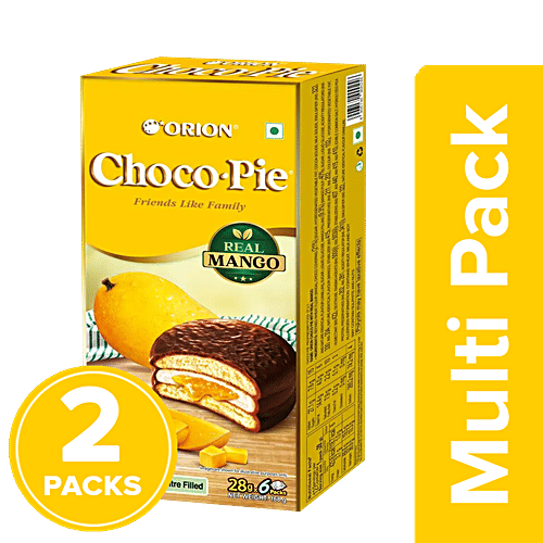 Buy Orion Choco Pie With Real Mango - 100% Veg, Centre Filled Online at ...