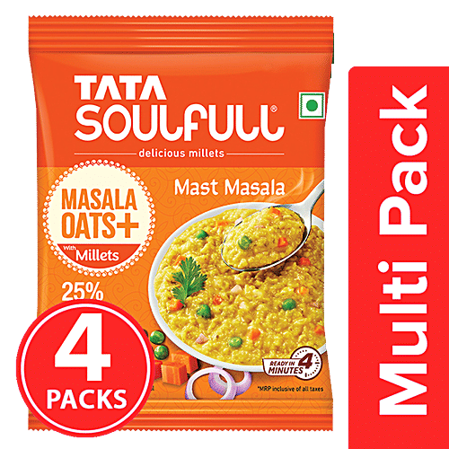 Buy Tata Soulfull Masala Oats + Tasty Snack With Millets, Mast Masala ...
