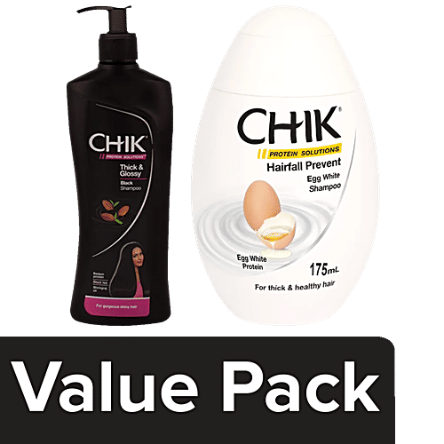 Buy Chik Chik Thick & Glossy Shampoo + Chik Protein Solutions Hairfall ...