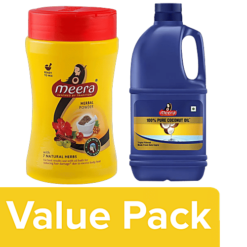 Buy Meera Meera Herbal Powder - 7 Natural Herbs + Meera Pure Coconut ...