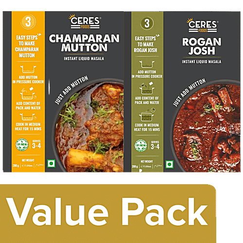 Buy Ceres Foods Champaran Mutton + Rogan Josh, 200 g Each Online at ...