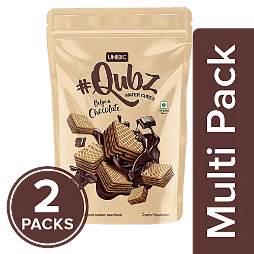 Buy UNIBIC Qubz Wafer Cubes - Belgian Chocolate Sandwich Biscuit Online ...