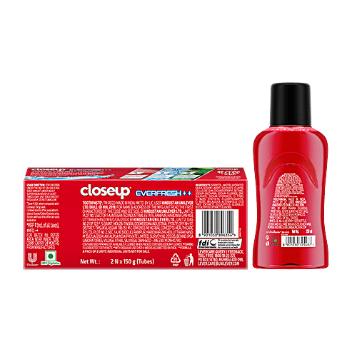 Buy Closeup India's No. 1 Gel Toothpaste + Red Hot Mouthwash Online at ...