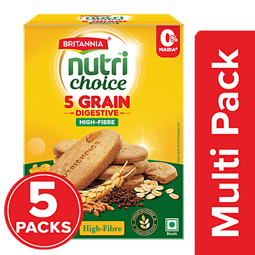 Buy Britannia Nutri Choice 5 Grain Digestive Multigrain Biscuits - High ...